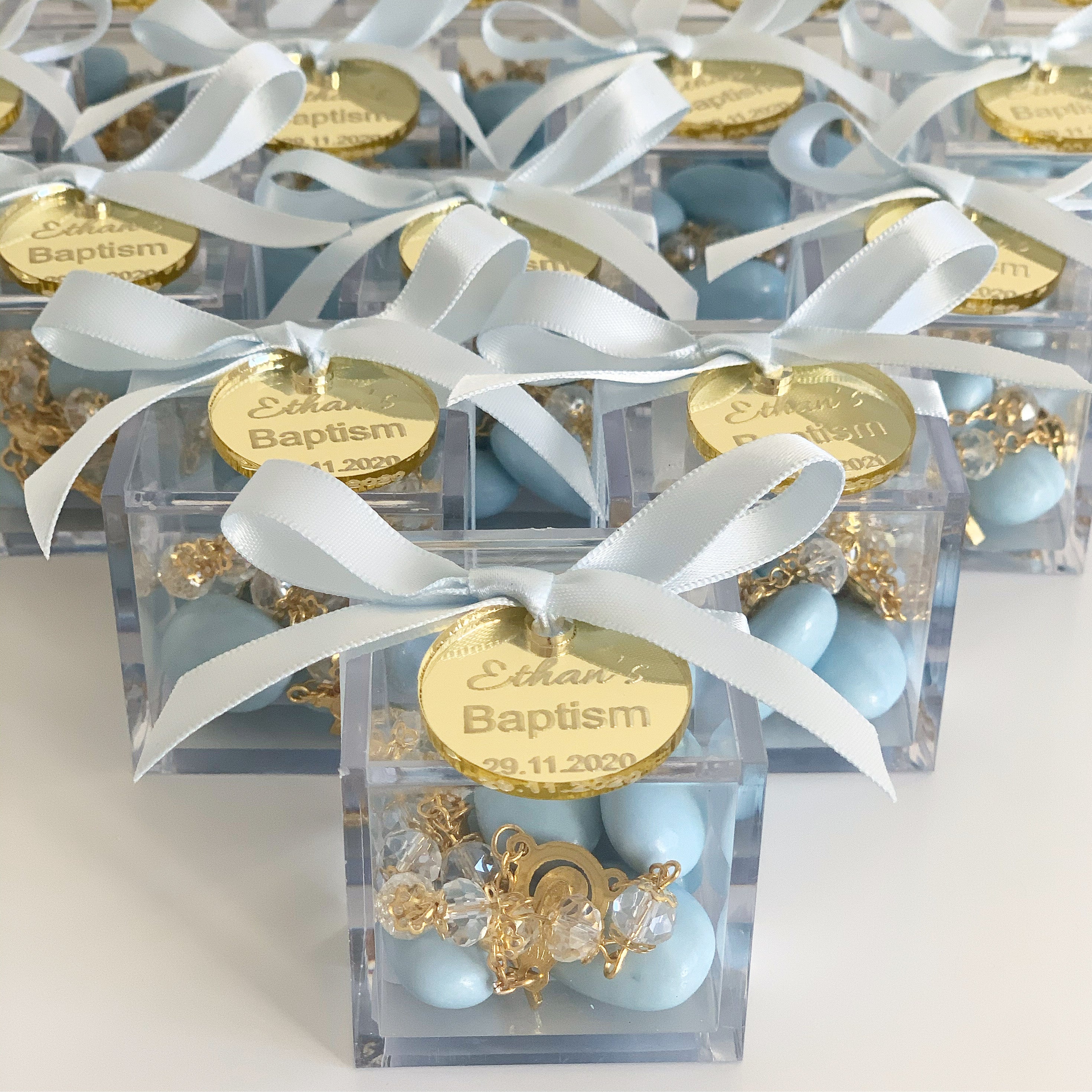 Mini Acrylic Rosary Box (Gold) – A Simple Favour